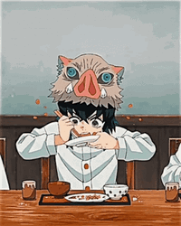 Hashibira Inosuke Hungrily Eating GIF | GIFDB.com