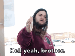 Heck Yeah Brother Rock And Roll Sign GIF | GIFDB.com