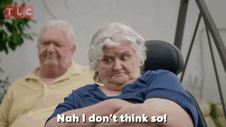 Hell To The Naw Grumpy Chunky Lady GIF | GIFDB.com