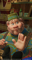 Hello Friends Frozen Oaken Waving GIF | GIFDB.com