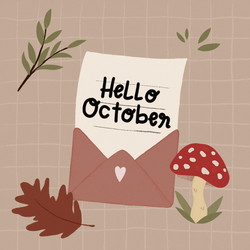 Hello October Fall Themed Animated Art GIF | GIFDB.com