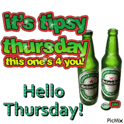 Hello Thursday Drinking Beer GIF | GIFDB.com