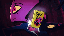 Helluva Boss Blitzo Cant Believe Holding The Gfy Book GIF | GIFDB.com