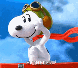 Hi There Excited Snoopy Flying GIF | GIFDB.com