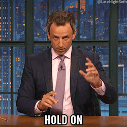 Hold On One Sec Seth Meyers GIF | GIFDB.com