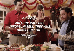 Holiday Party Double Dipping Yum GIF | GIFDB.com