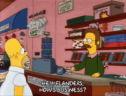 Homer And Ned At Left Handed Shop GIF | GIFDB.com