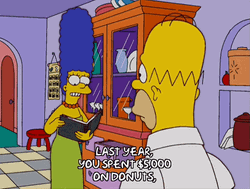 Homer Donut Marge Simpson Accounting Money Spent GIF | GIFDB.com