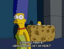 Homer Hiding In The Cheese GIF | GIFDB.com