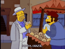 Homer Simpson French Donut Mmm Grazie GIF | GIFDB.com