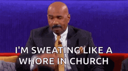 Hot As Hell Sweating Steve Harvey GIF | GIFDB.com