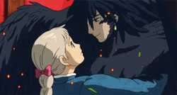 Howl's Moving Castle Raven Bird GIF | GIFDB.com