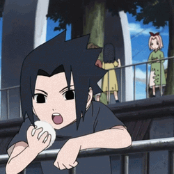 Hungry Sasuke Uchiha Eating Alone GIF | GIFDB.com