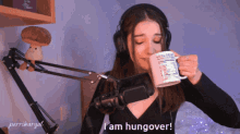 I Am Hungover Streamer Girl Drinking Coffee GIF | GIFDB.com
