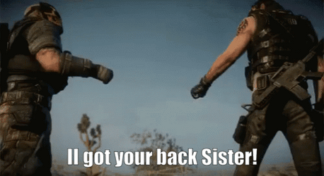 I Got Your Back Sister Fist Bump GIF | GIFDB.com