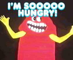 I'm So Hungry 80s Mascot GIF | GIFDB.com