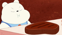 Ice Bear Chomping On Steak GIF | GIFDB.com