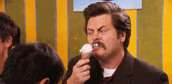 Ice Cream Eating Ron Swanson GIF | GIFDB.com