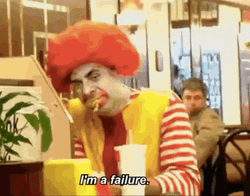 Im A Failure Man In Ronald Mcdonald Costume GIF | GIFDB.com