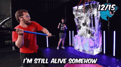 Im Not Dead Yet Hammering Ice Block GIF | GIFDB.com