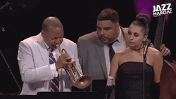 Incredible Man Playing Jazz In Bugle GIF | GIFDB.com