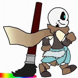 Ink Sans Walking With Paint Brush GIF | GIFDB.com