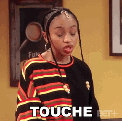 Janelle Carson Saying Touche GIF | GIFDB.com