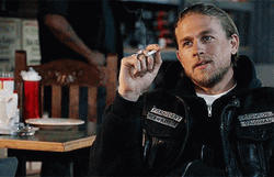 Jax Teller Charlie Hunnam Smoking Cigarette GIF | GIFDB.com