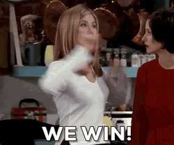Jennifer Aniston Celebrates Win GIF | GIFDB.com