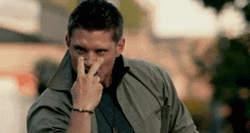 Jensen Ackles I See You Hand Gesture GIF | GIFDB.com