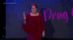 Jeopardy Michelle Needles Accepting Award GIF | GIFDB.com