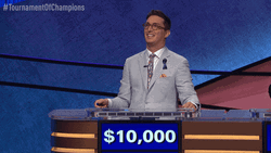 Jeopardy Buzzy Cohen Passive Reaction GIF | GIFDB.com