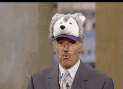Jeopardy Host Alex Trebek Wolf Hat GIF | GIFDB.com