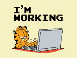 Jim Davis' Garfield Working GIF | GIFDB.com