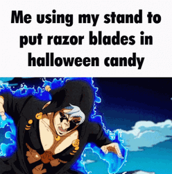 Jjba Razor Blades In Halloween Candy GIF | GIFDB.com