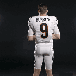 Joe Burrow Pointing Surname GIF | GIFDB.com