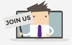 Cartoon Man Join Us Signage GIF | GIFDB.com