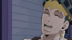Jojo's Bizarre Anime Josuke Laughing Out Loud GIF | GIFDB.com