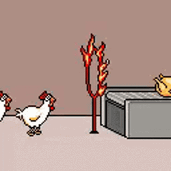 Jumping Roasted Chicken Pixelated Animation GIF | GIFDB.com