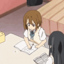 K-on Yui Hirasawa Writing Fast GIF | GIFDB.com