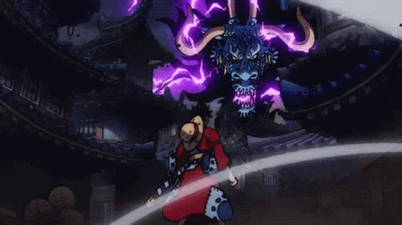 Kaido Versus Luffy Face Off GIF | GIFDB.com