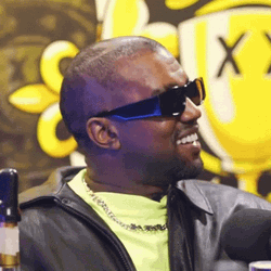 Kanye West Laughing Then Serious Gif