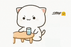 Kawaii Cat Spilling Drink GIF | GIFDB.com