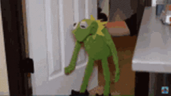Kermit Dancing Near The Door GIF | GIFDB.com