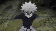 Killua Zoldyck Watching Someone Walk Away GIF | GIFDB.com