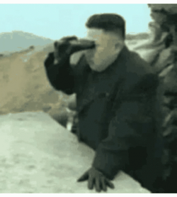 Kin Jong Un Using Binoculars Troll Meme GIF | GIFDB.com