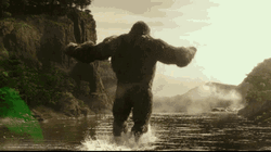 King Kong Walking Casually Down The Sea GIF | GIFDB.com