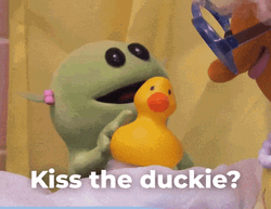 Kiss The Rubber Duck Puppet Meme GIF | GIFDB.com