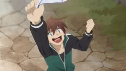 Konosuba Anime Happy Kazuma Satou GIF | GIFDB.com