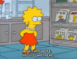 Krusty Cant Read Lisa Simpson GIF | GIFDB.com